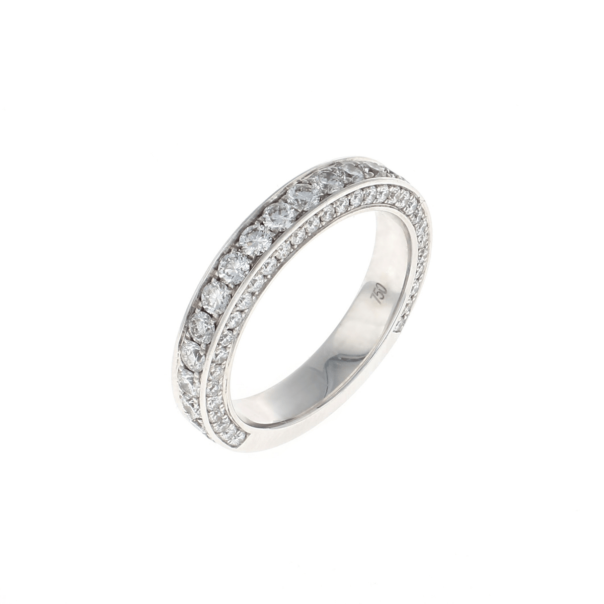 14KW 3 Row Multi Channel Diamond Band 1/4CT | International Diamond Center