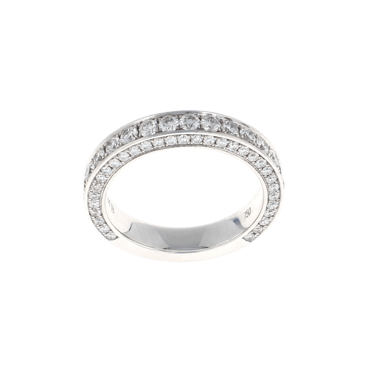 14KW 3 Row Multi Channel Diamond Band 1/4CT | International Diamond Center