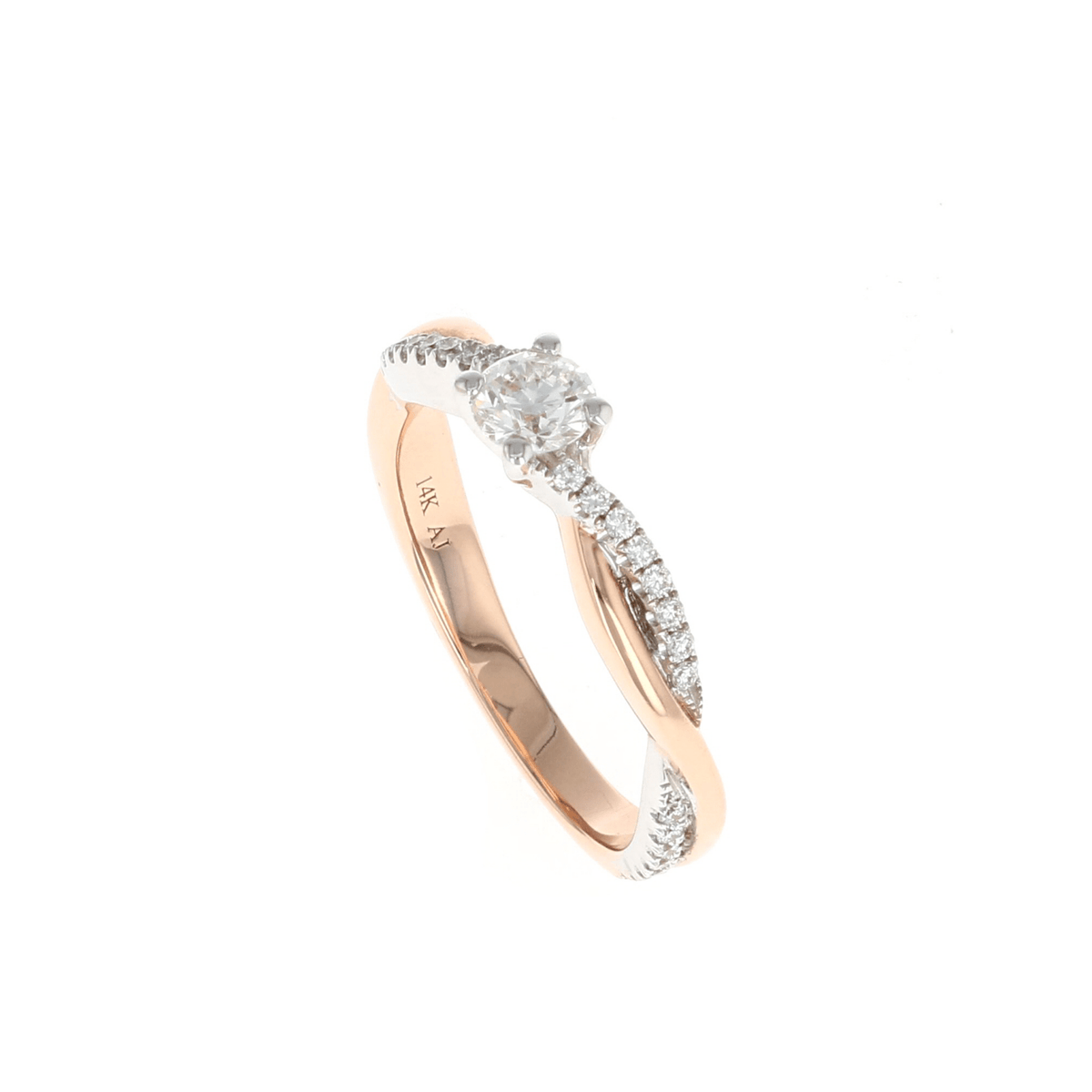 Round Complete Engagement Ring 14K Rose Gold (0.46CTW)