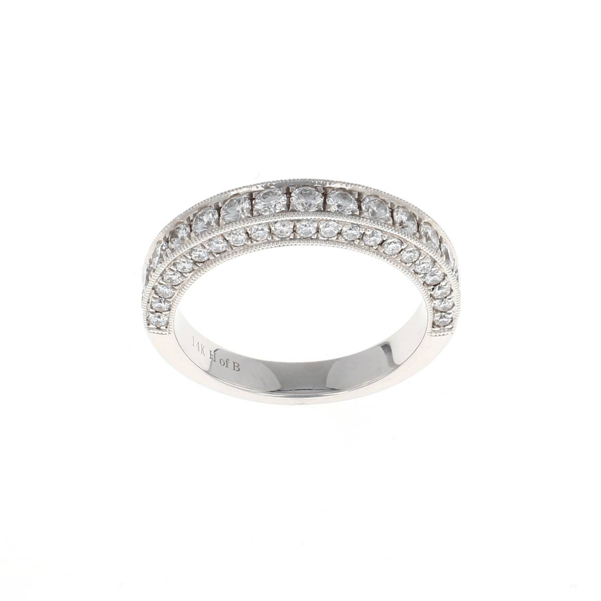 14KW 3 Row Multi Channel Diamond Band 1/4CT | International Diamond Center