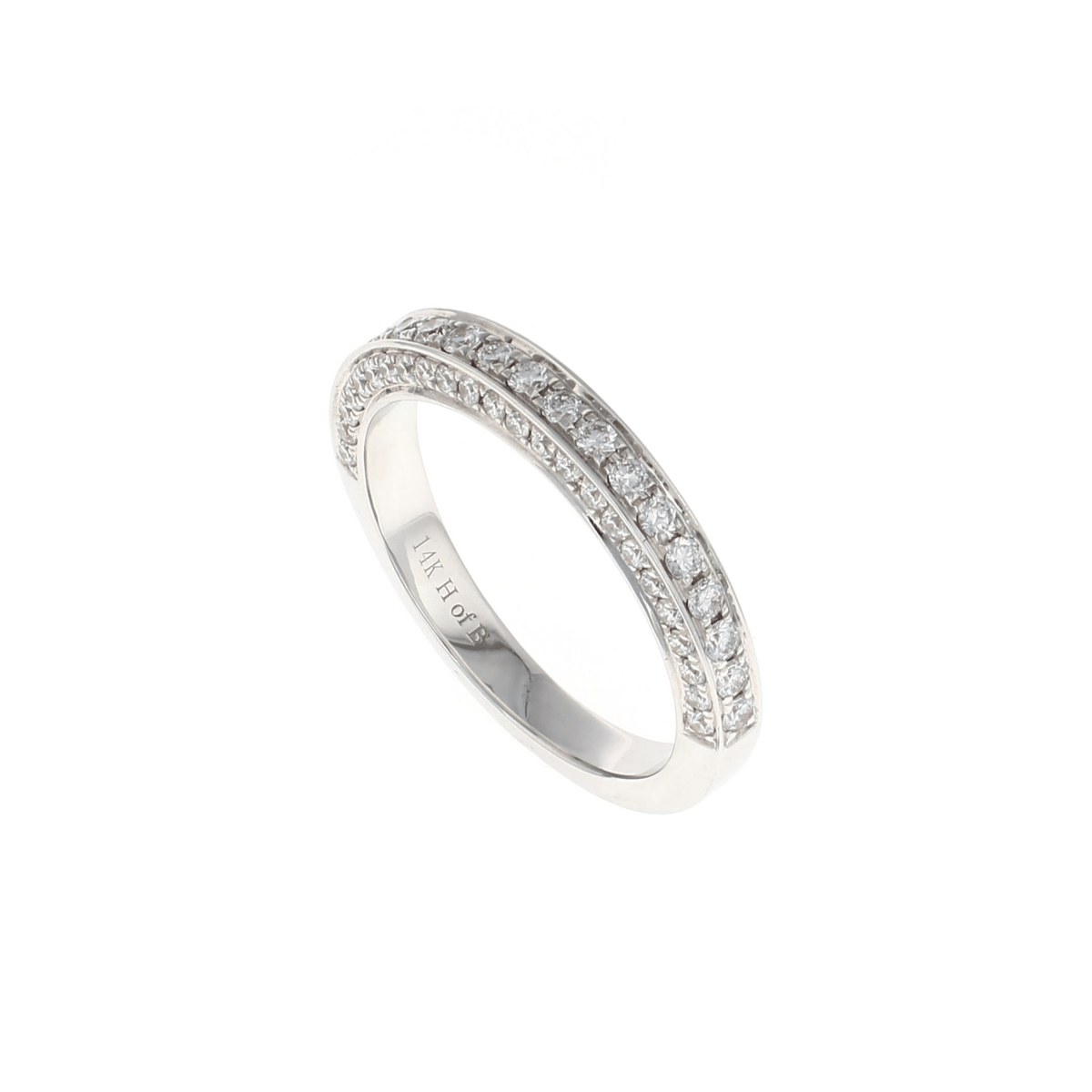 14KW 3 Row Multi Channel Diamond Band 1/4CT | International Diamond Center