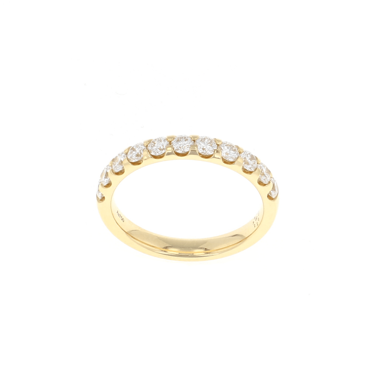 18K Yellow Gold Low Profile 1/2 Way Diamond Band (0.78CTW ...