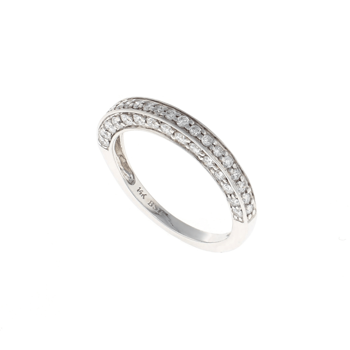 14KW 3 Row Multi Channel Diamond Band 1/4CT | International Diamond Center