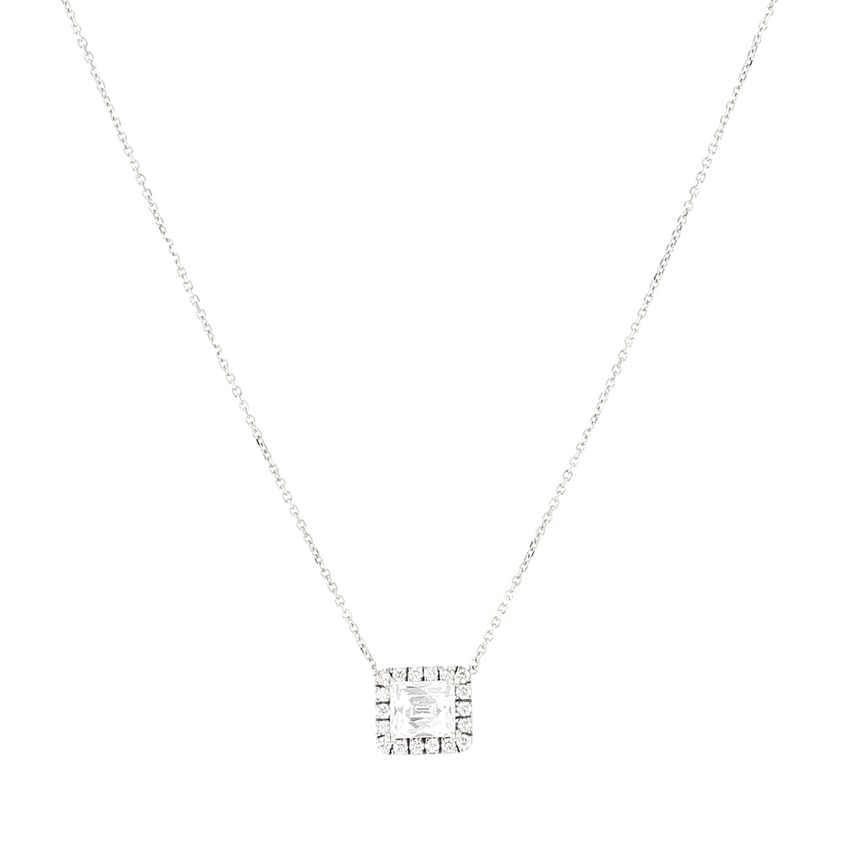 Tycoon Cut Diamond Halo Solitaire Pendant Necklace 2.05CTW