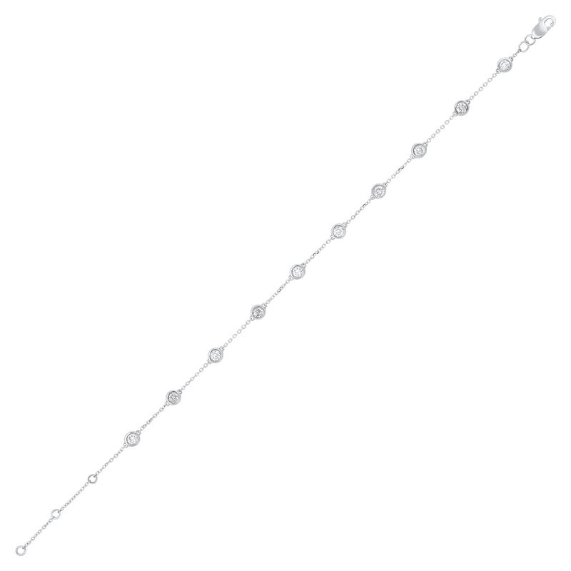 14KW DBTY Bezel Diamond Bracelet 3/4CT | International Diamond Center