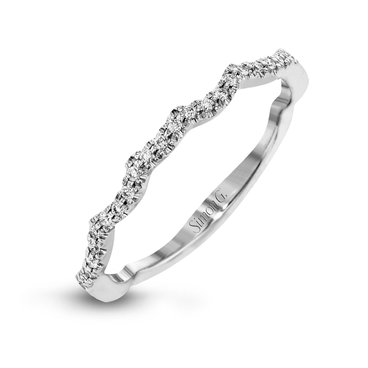Simon G. Wedding Band in 18k Gold with Diamonds