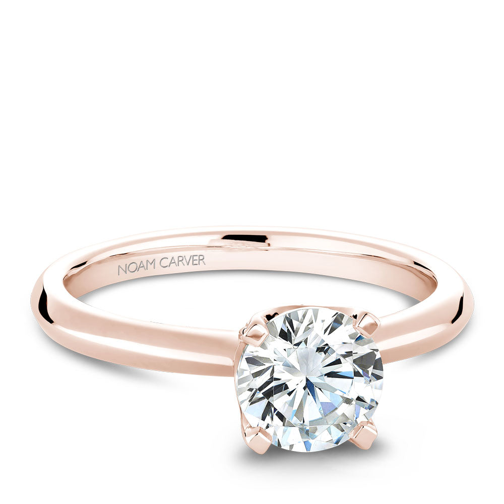 Noam Carver Rose Gold Solitaire Engagement Ring Setting with Diamond C