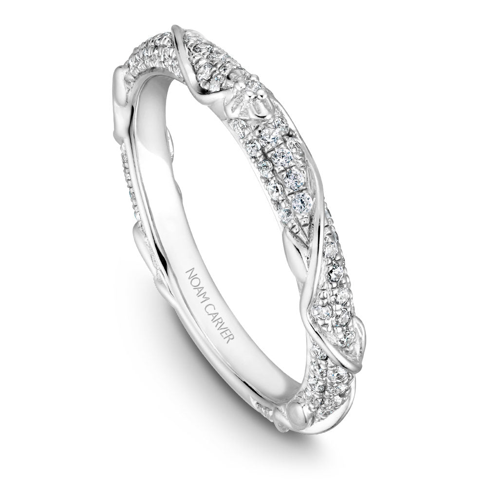 Noam Carver White Gold Engagement Ring with Woven Gold and Diamonds (0