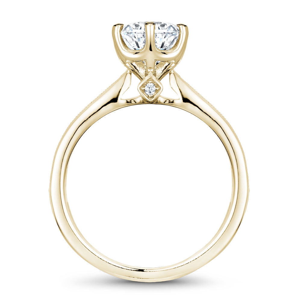 Noam Carver Yellow Gold 6-Prong Channel Set Diamond Engagement Ring Se