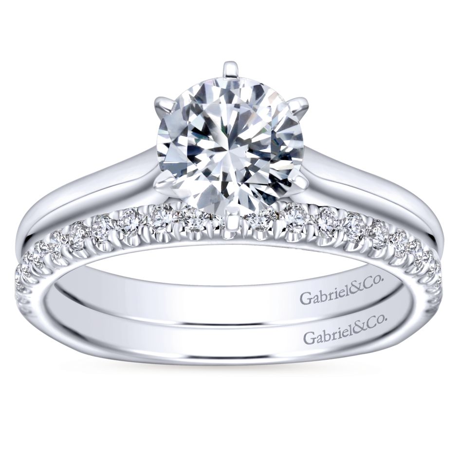 Gabriel Bridal Collection White Gold European Shank Solitaire Engageme