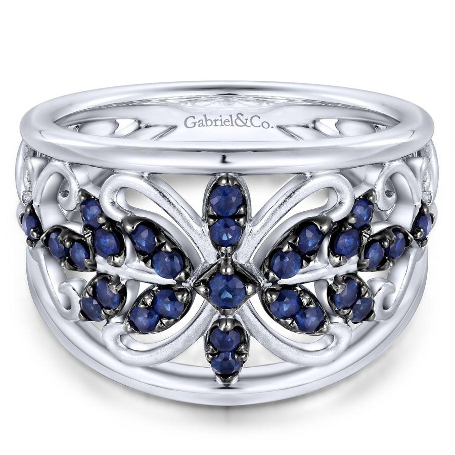 Gabriel & Co. Victorian Sterling Silver Jewelry Ring